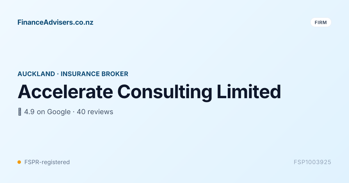 Accelerate Consulting Limited - Financial Services Provider in Auckland