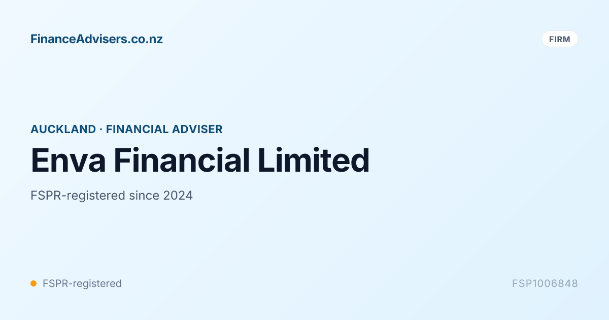 Enva Financial Limited - Financial Services Provider in Auckland